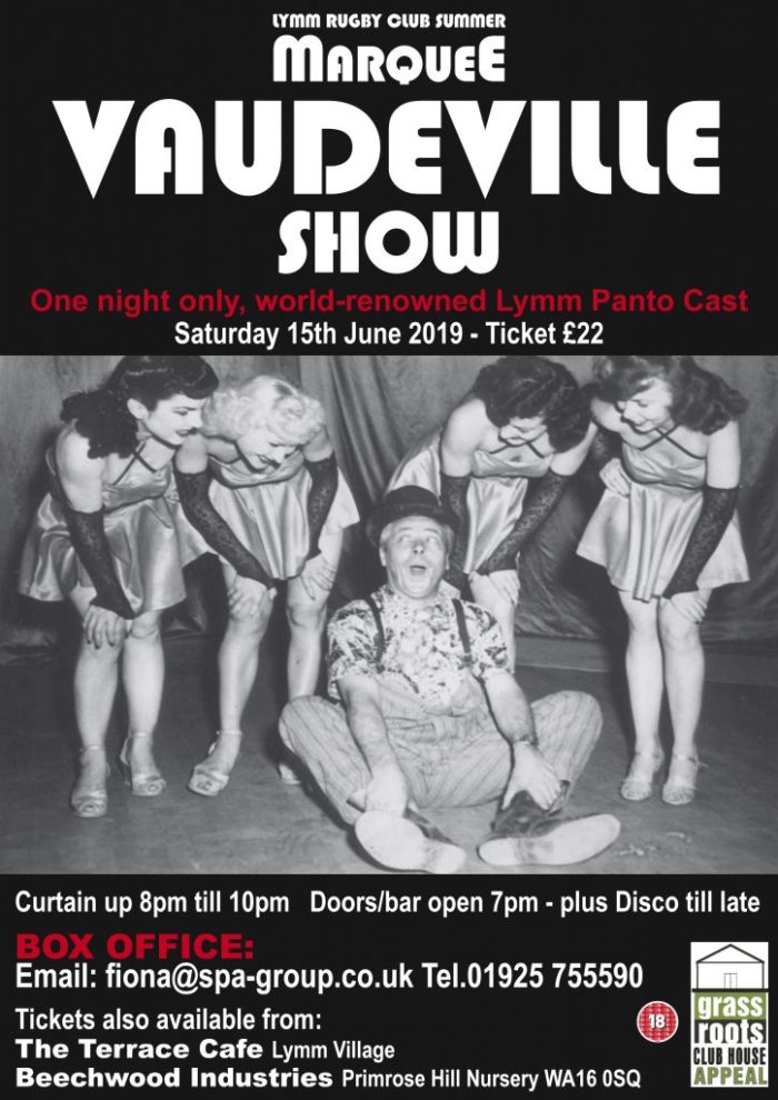 Vaudeville Show returns – Saturday 15th June 2019 | Lymm RFC