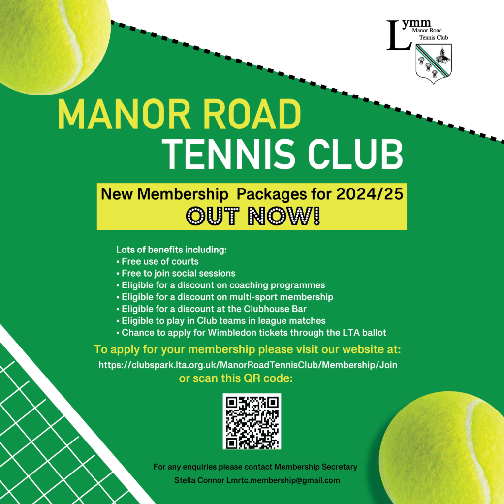 Manor Road Tennis Club New Membership Packages | Lymm RFC