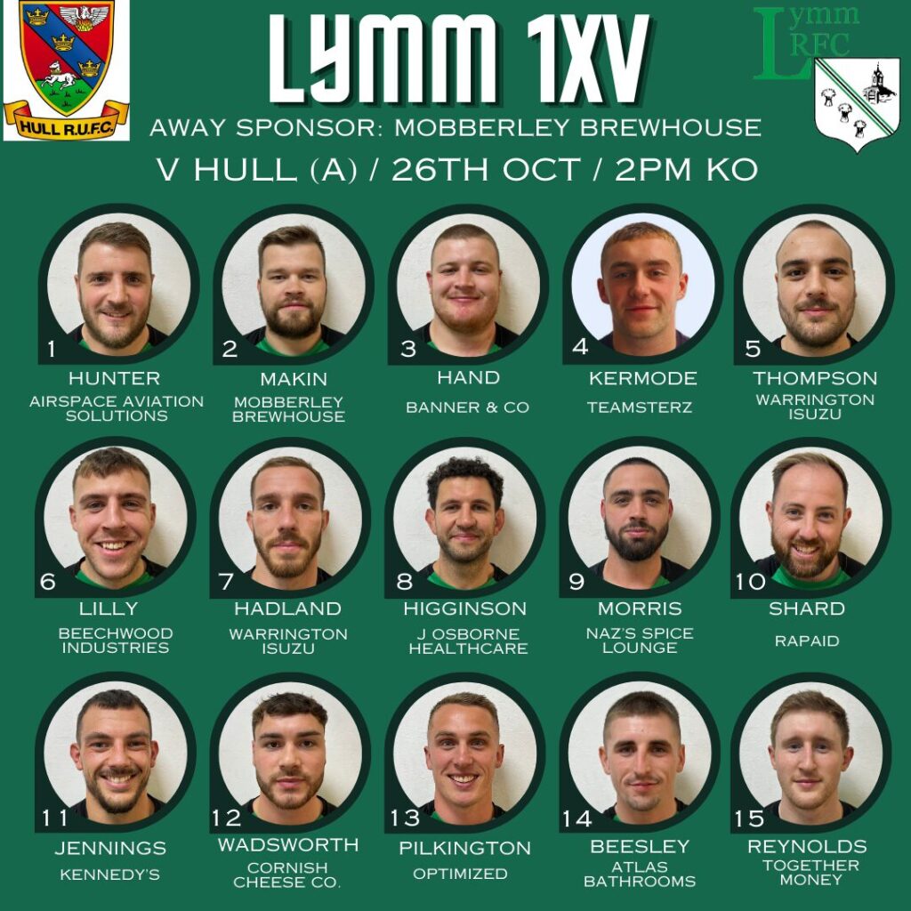 1st XV Away to Hull - Saturday 26th October 2024 | Lymm RFC