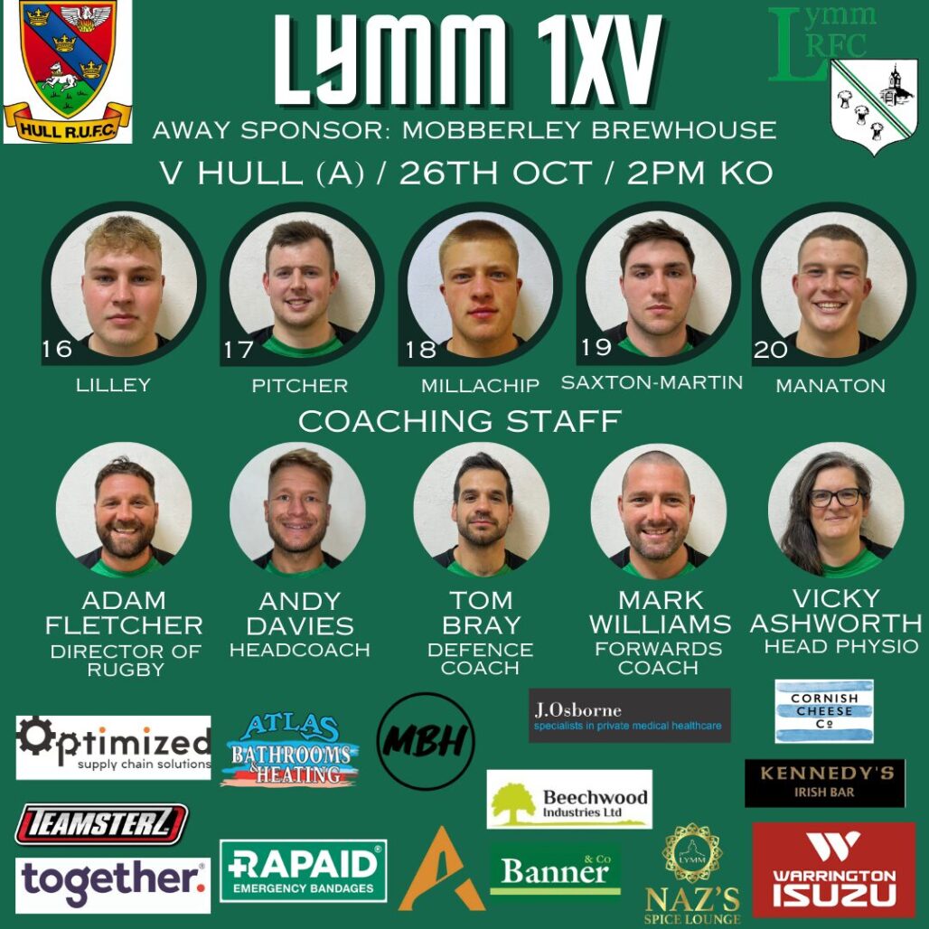 1st XV Away to Hull - Saturday 26th October 2024 | Lymm RFC