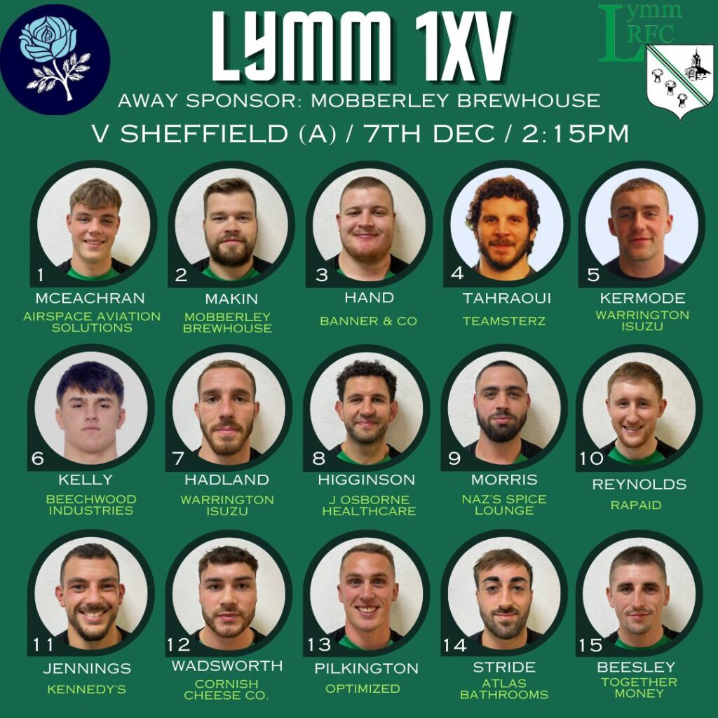 1st XV Away to Sheffield - Saturday 7th December 2024 | Lymm RFC