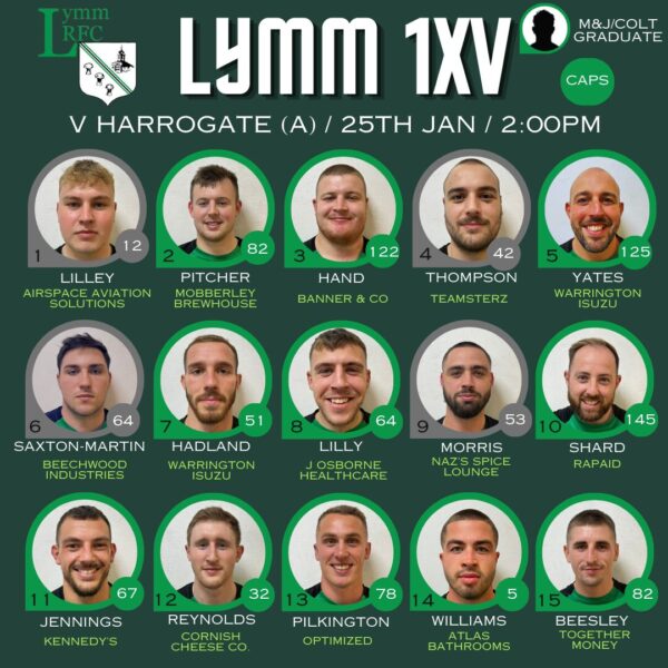 1st XV Away to Harrogate - Saturday 25th January 2025 | Lymm RFC
