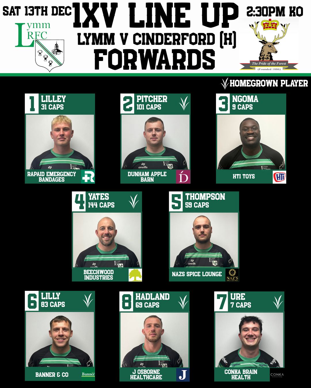 Lymm RFC v Cinderford RFC - Saturday 13th December 2025 | Lymm RFC