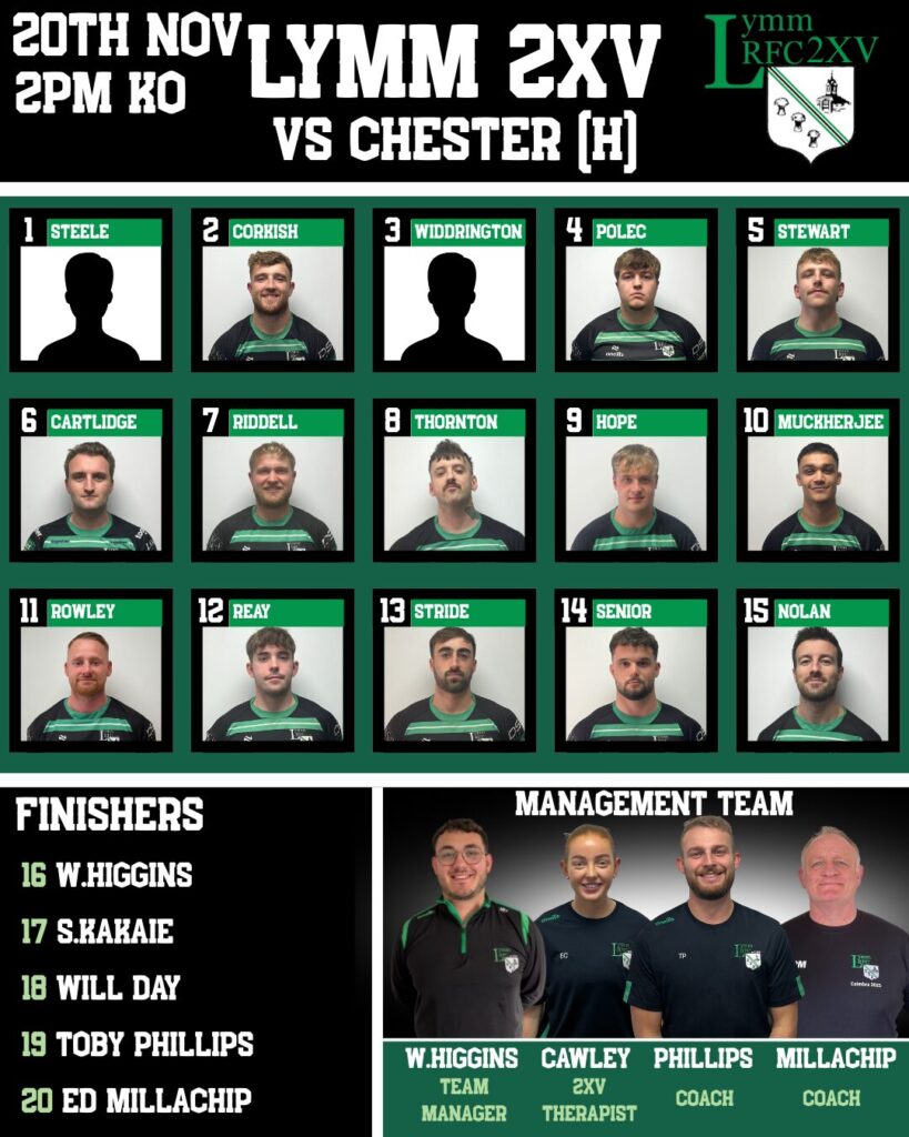 1st XV Away to Chester - Saturday 20th December 2025 | Lymm RFC